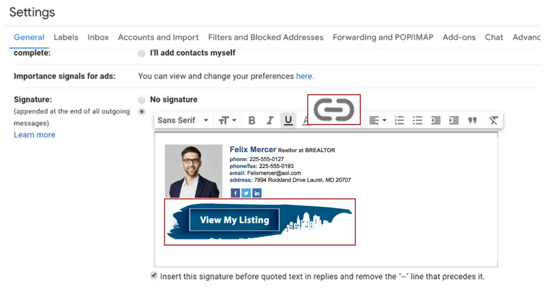 How To Add A Hyperlink To An Email Signature In Outlook Dawera