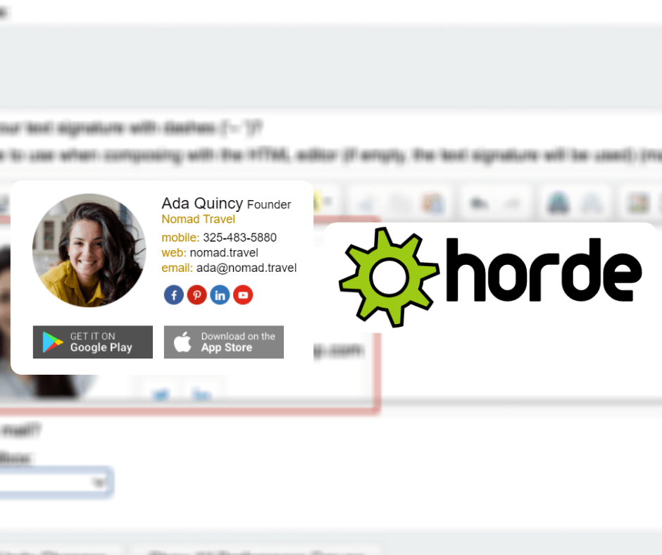 How to Create Email Signature in Horde - NEWOLDSTAMP